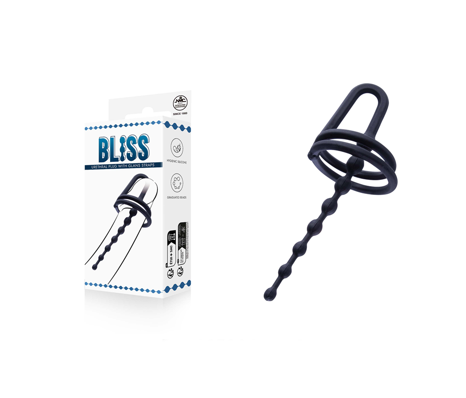 Bliss Urethral Plug With Glans Straps - Diskret levering