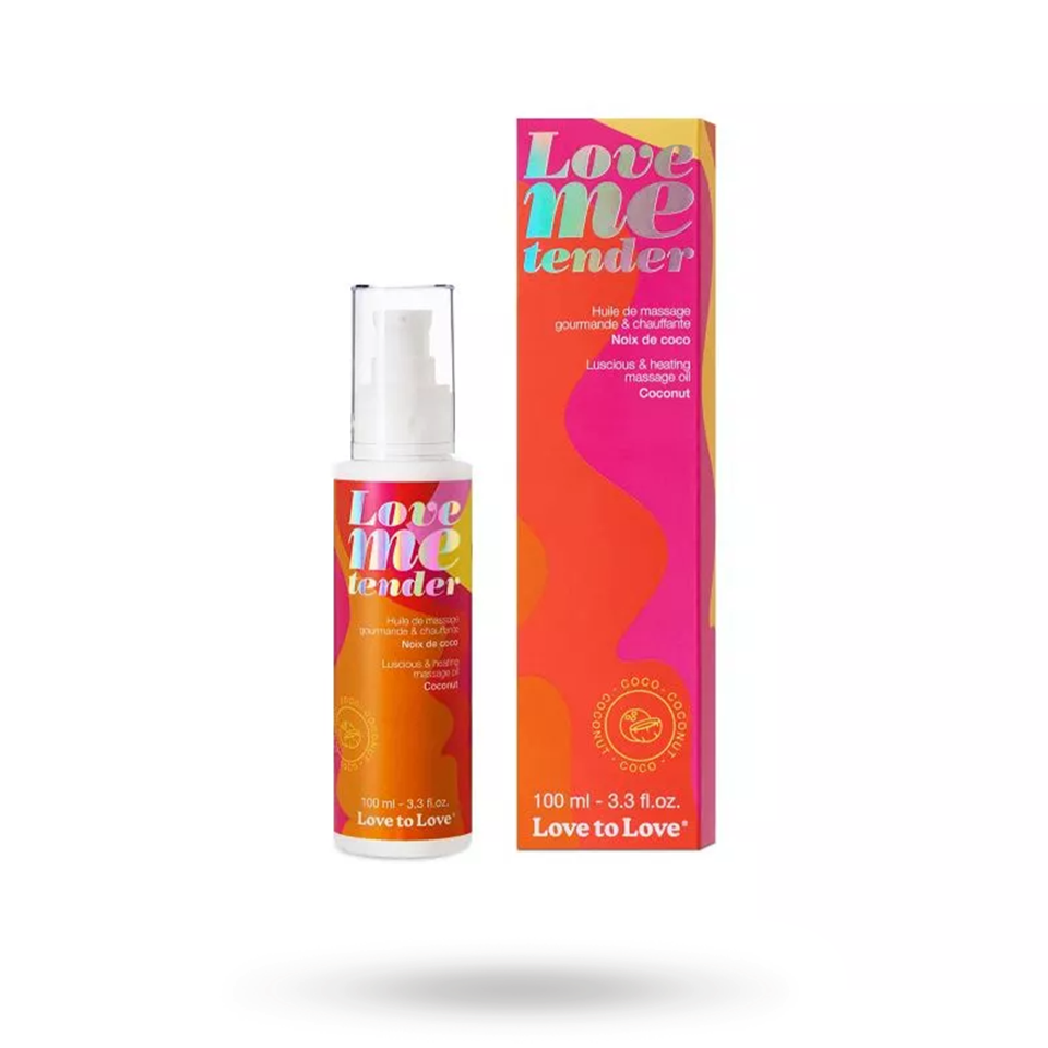 LOVE ME TENDER - MASSAGE OIL COCONUT 100ML - Diskret levering