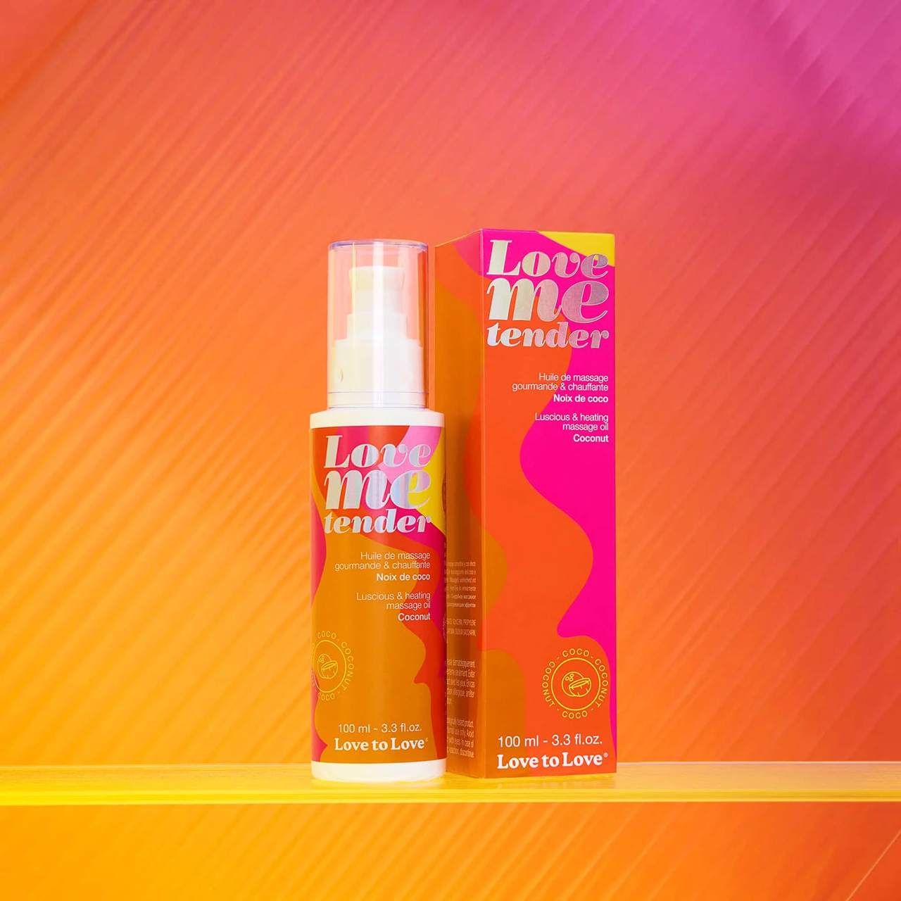 LOVE ME TENDER - MASSAGE OIL COCONUT 100ML - Diskret levering