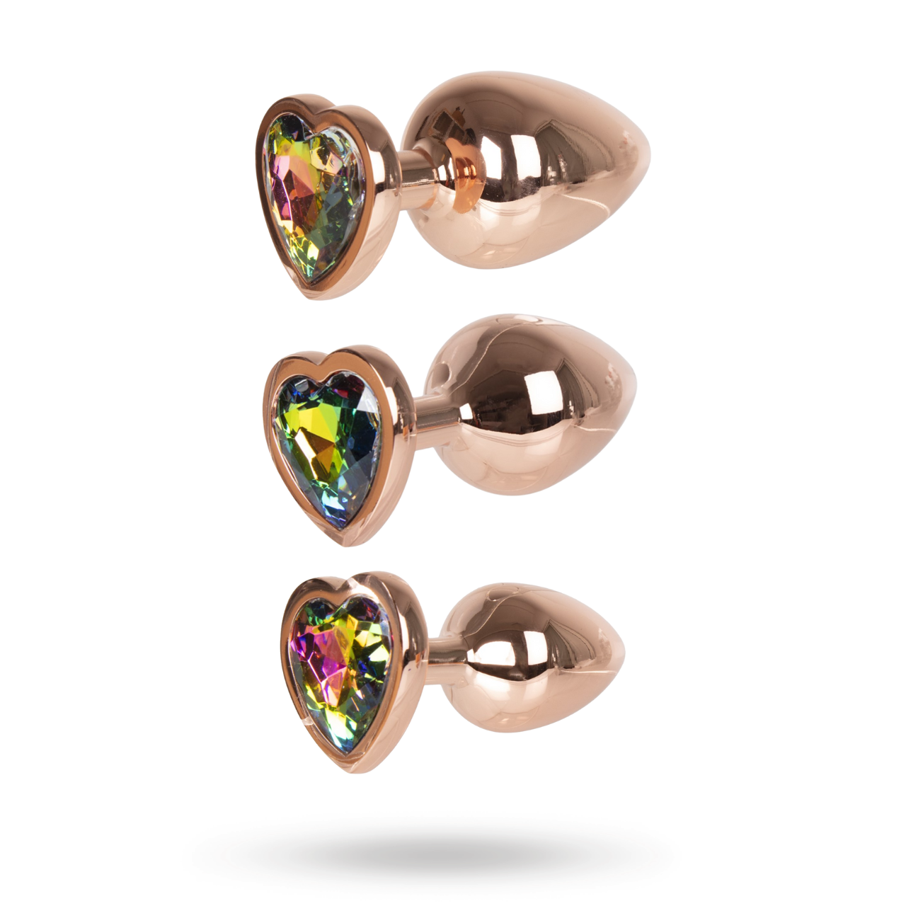 Metal Heart Plug Rose Gold Kit - Diskret levering