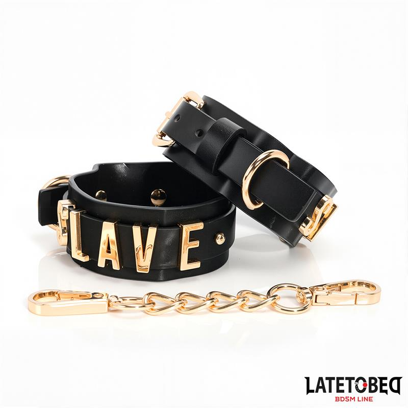 Slave Handcuff With Golden Chain - Diskret levering