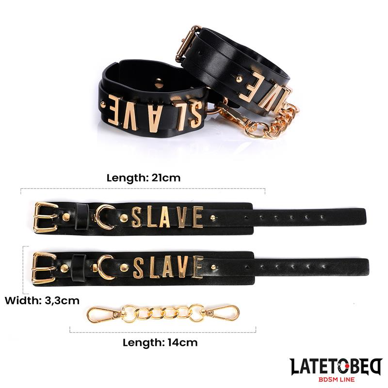 Slave Handcuff With Golden Chain - Diskret levering