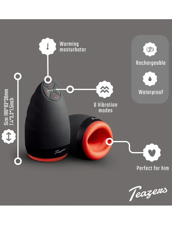 Teazers Heat & Vibration Masturbator - Diskret levering
